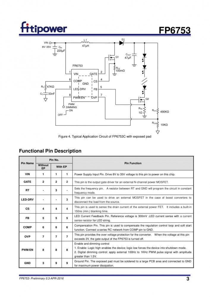 FP6753 datasheet page 3