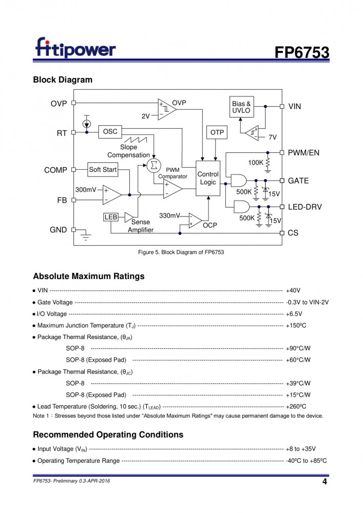 FP6753 datasheet page 4