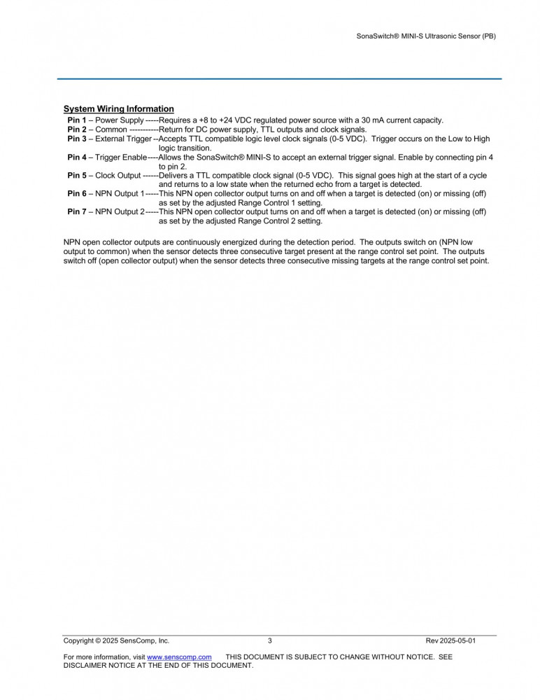SonaSwitch MINI-S product document page 3