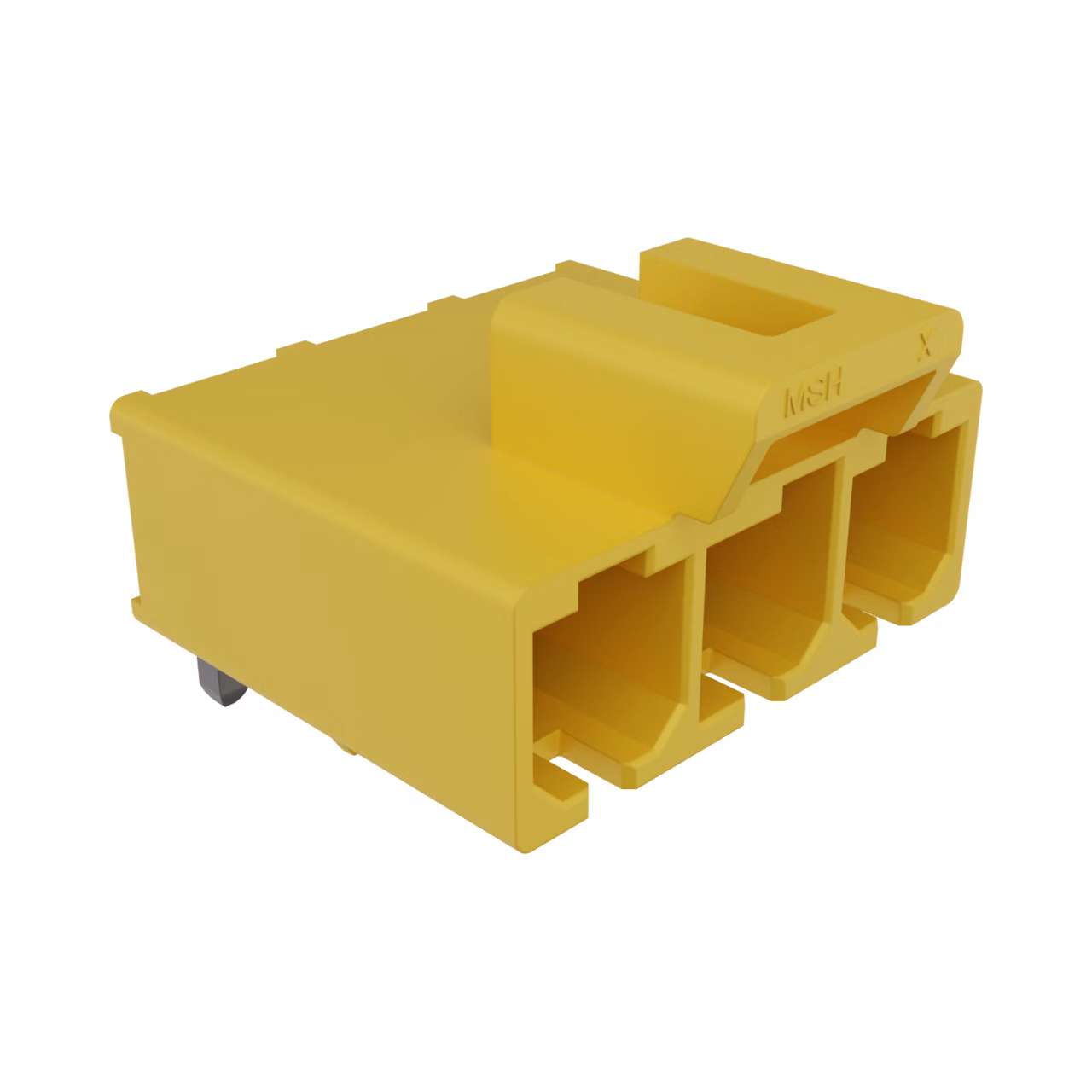 Mega-Fit ColorLock Right-Angle Header, 5.70mm Pitch, Single Row, 3 Circuits, Matte Tin (Sn) Plating, Glow-Wire Capable, Tray, Yellow for sale