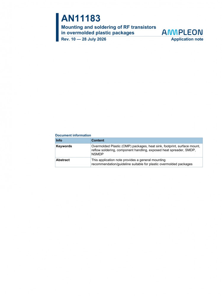 Ampleon mounting application note, page 1