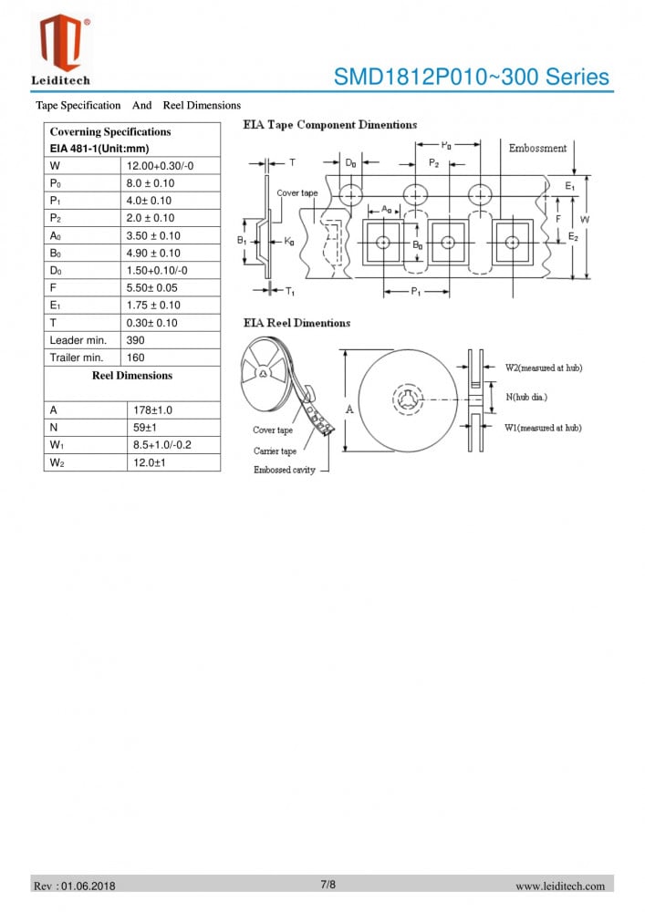 Leiditech SMD1812 PPTC datasheet page 7