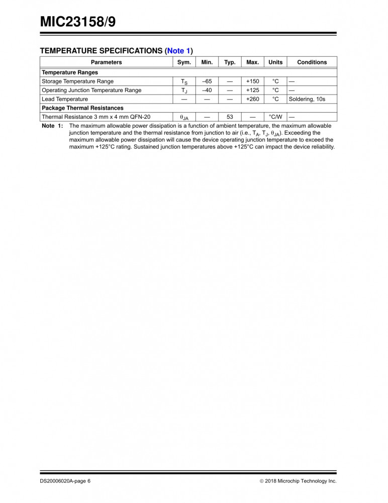 MIC23158 datasheet page 6
