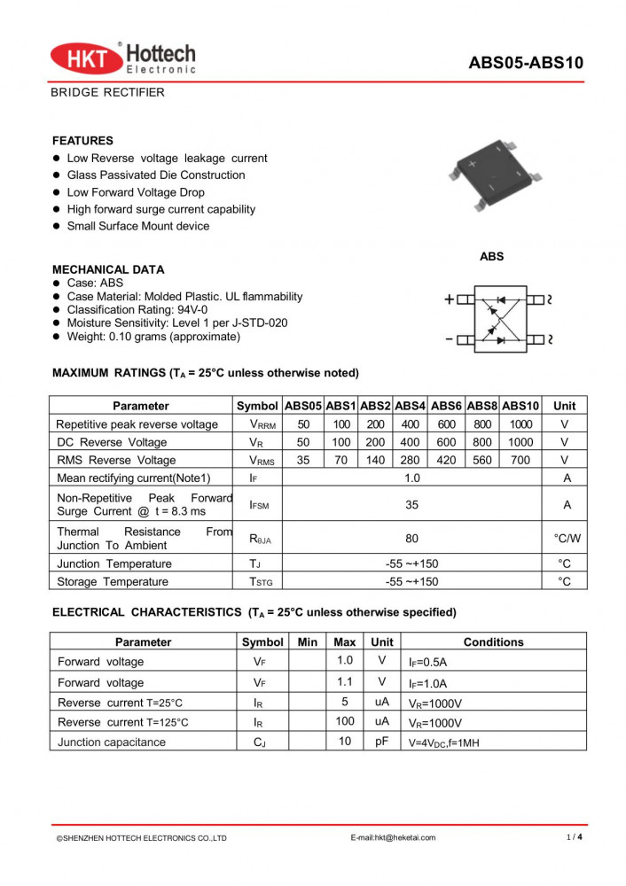 ABS10 datasheet page 1