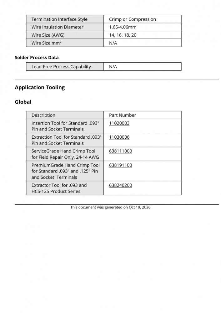 Molex .093 standard pin terminal documentation page 3