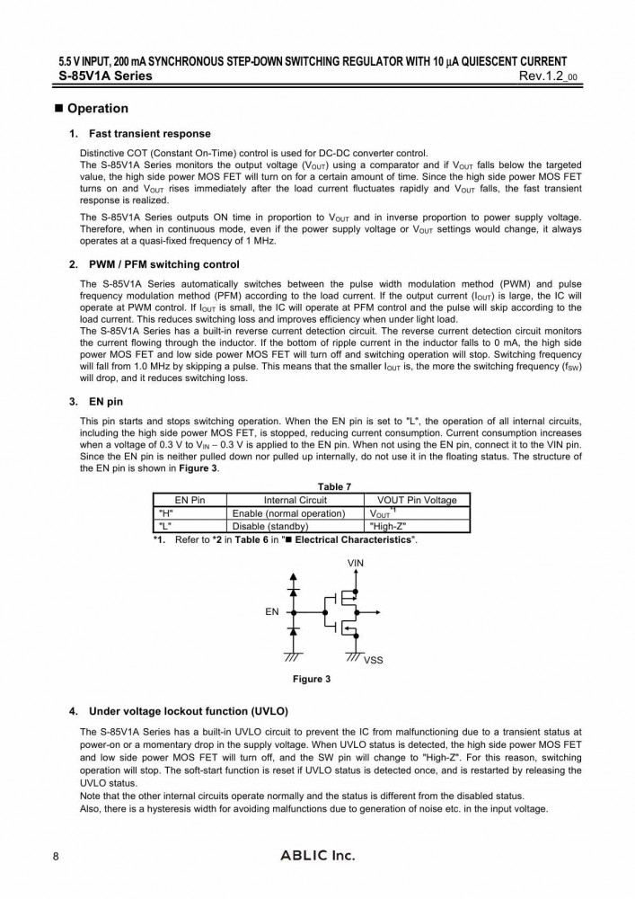 ABLIC S-85V1A datasheet page 8