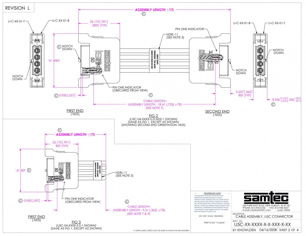 Samtec IJ5C technical drawing page 2