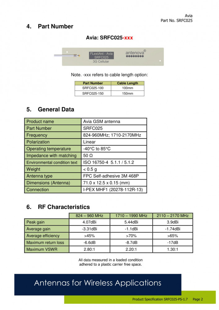 SRFC025-200 datasheet page 2