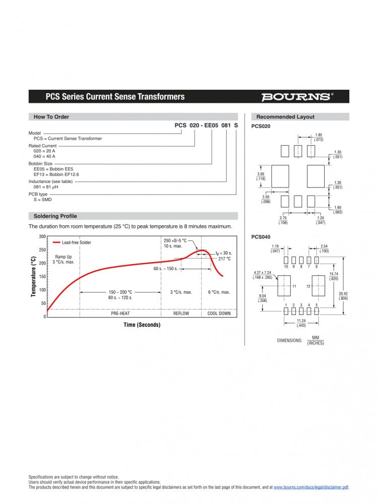 PCS Series datasheet page 3