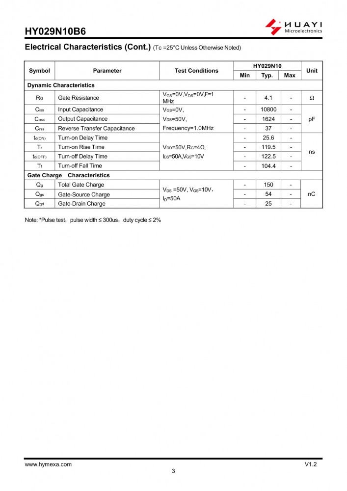 HY029N10B6 datasheet page 3