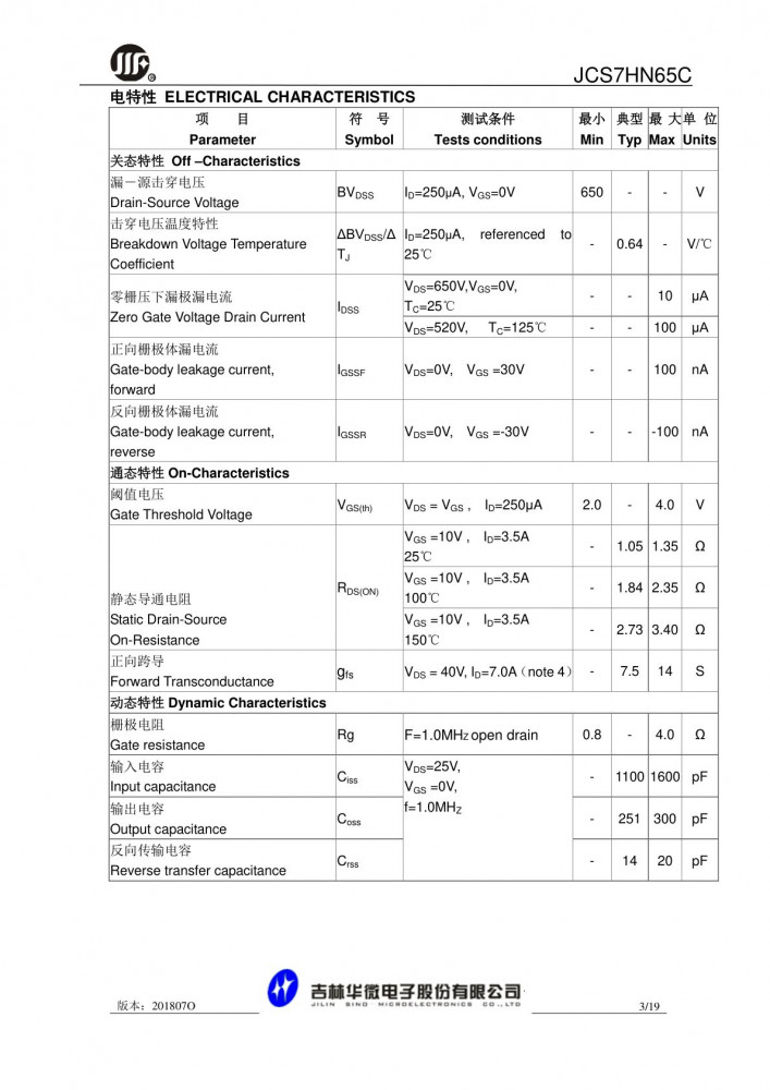 JCS7HN65FC datasheet page 3