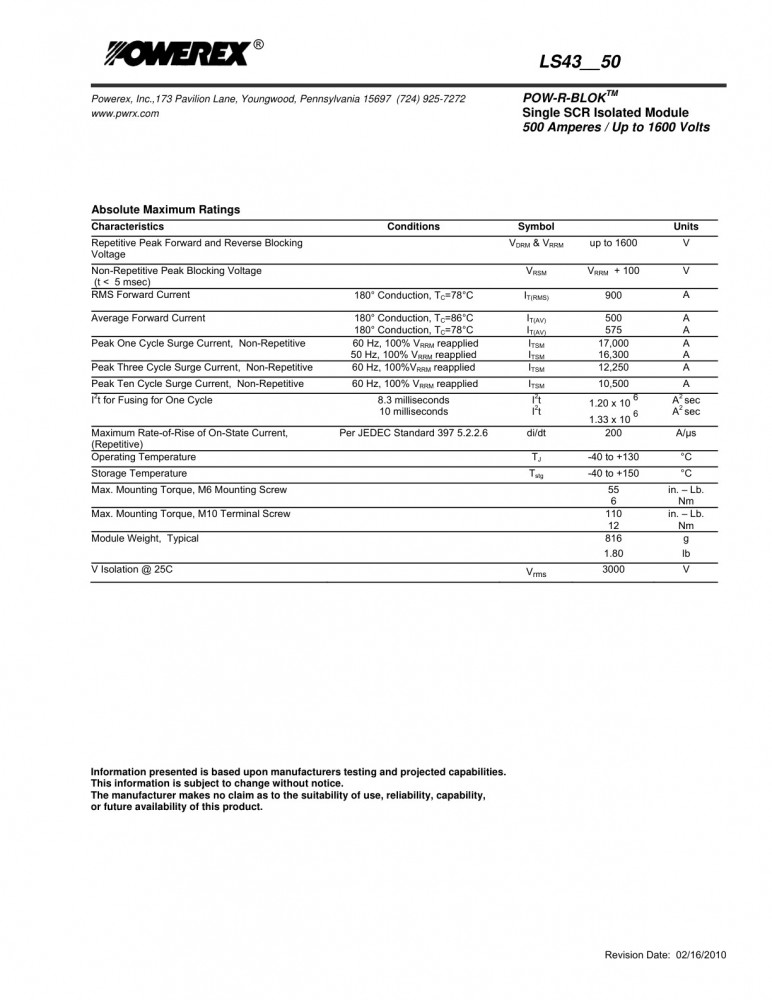 LS431650 technical document page 2