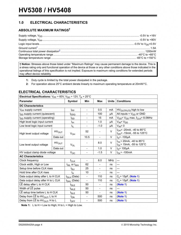 HV5408 technical document page 4