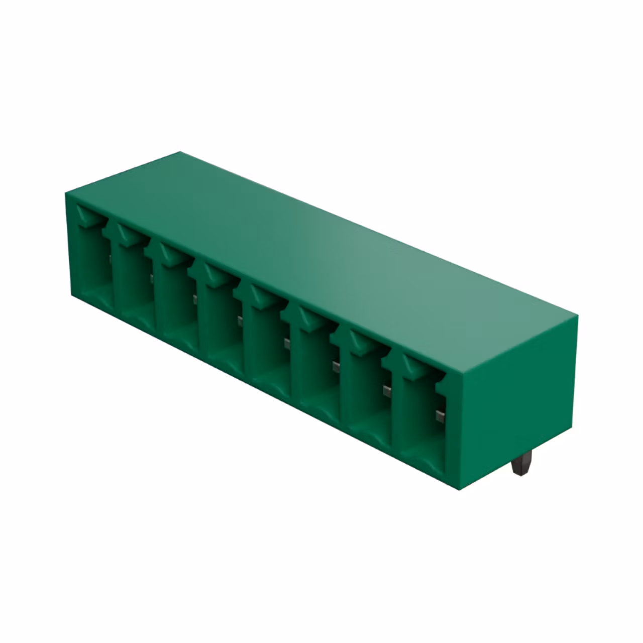 3.81mm Pitch Eurostyle Right-Angle PCB Header, Green Housing, 8 Circuits for sale