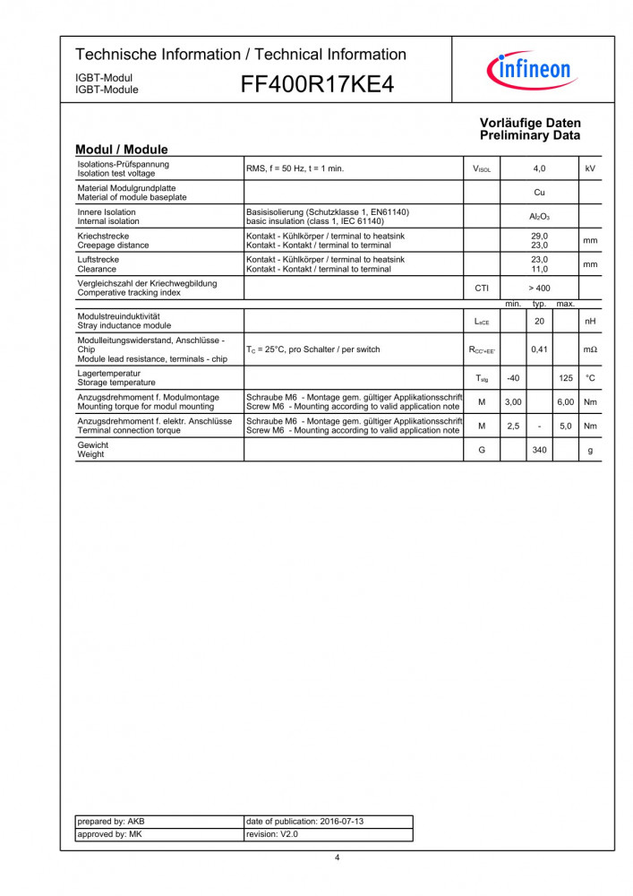 FF400R17KE4 technical document page 4