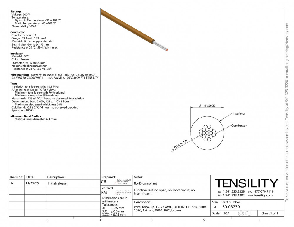 Tensility International 30-03739 product drawing