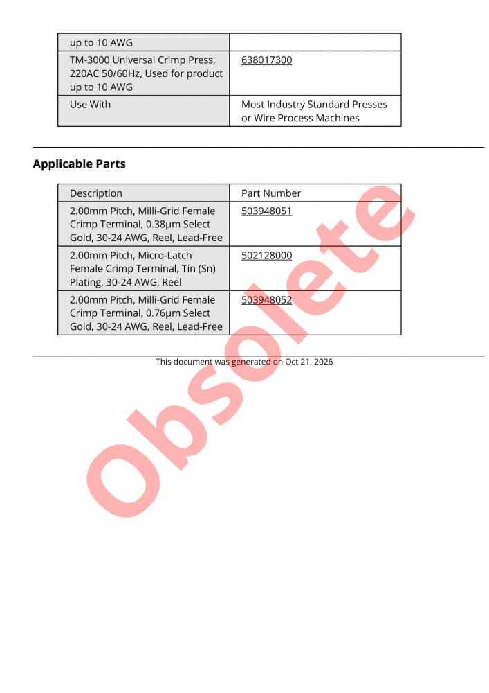 Technical document page 3 for MOLEX 638607500