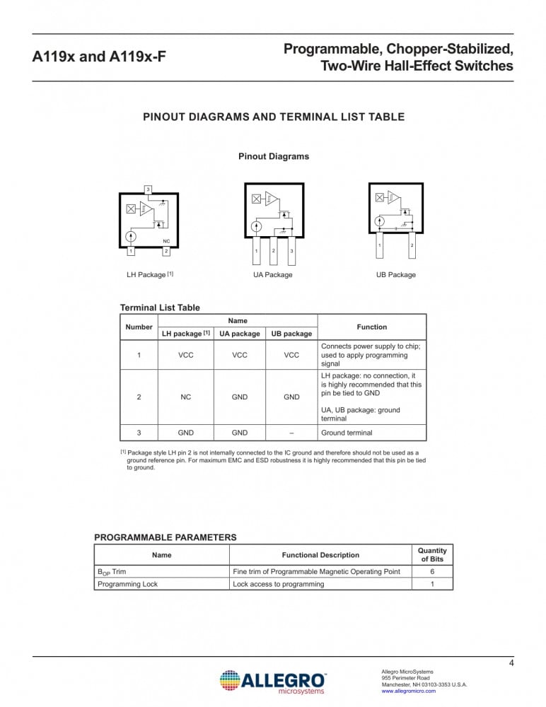 A1190LUA-T datasheet page 4