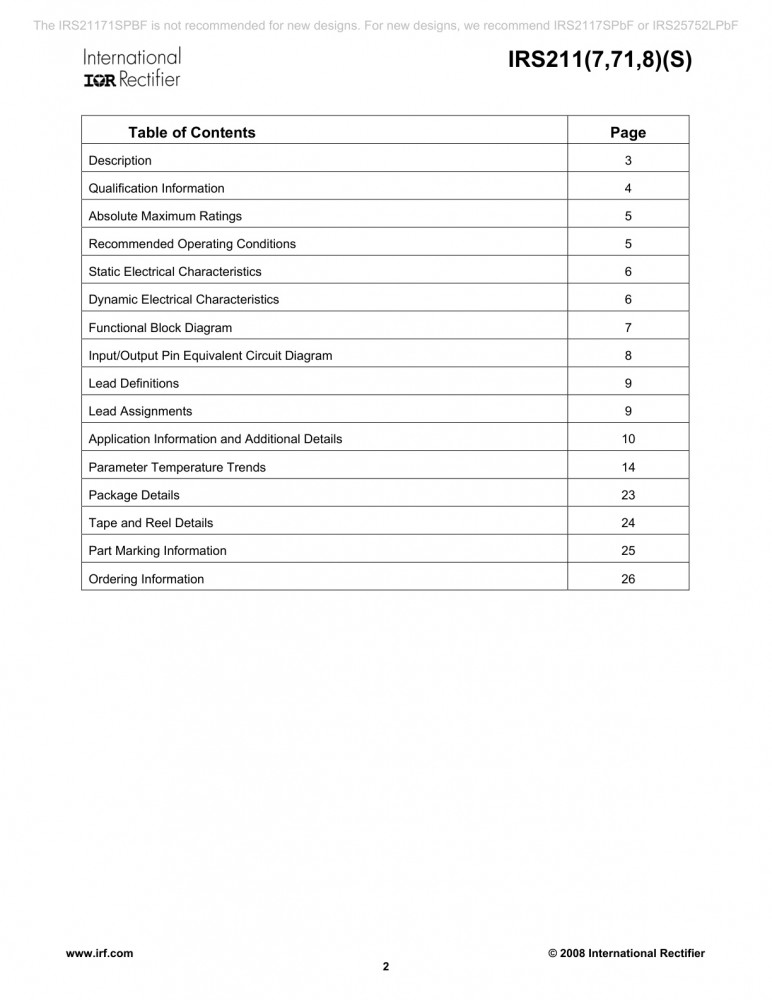 IRS2118 datasheet page 2