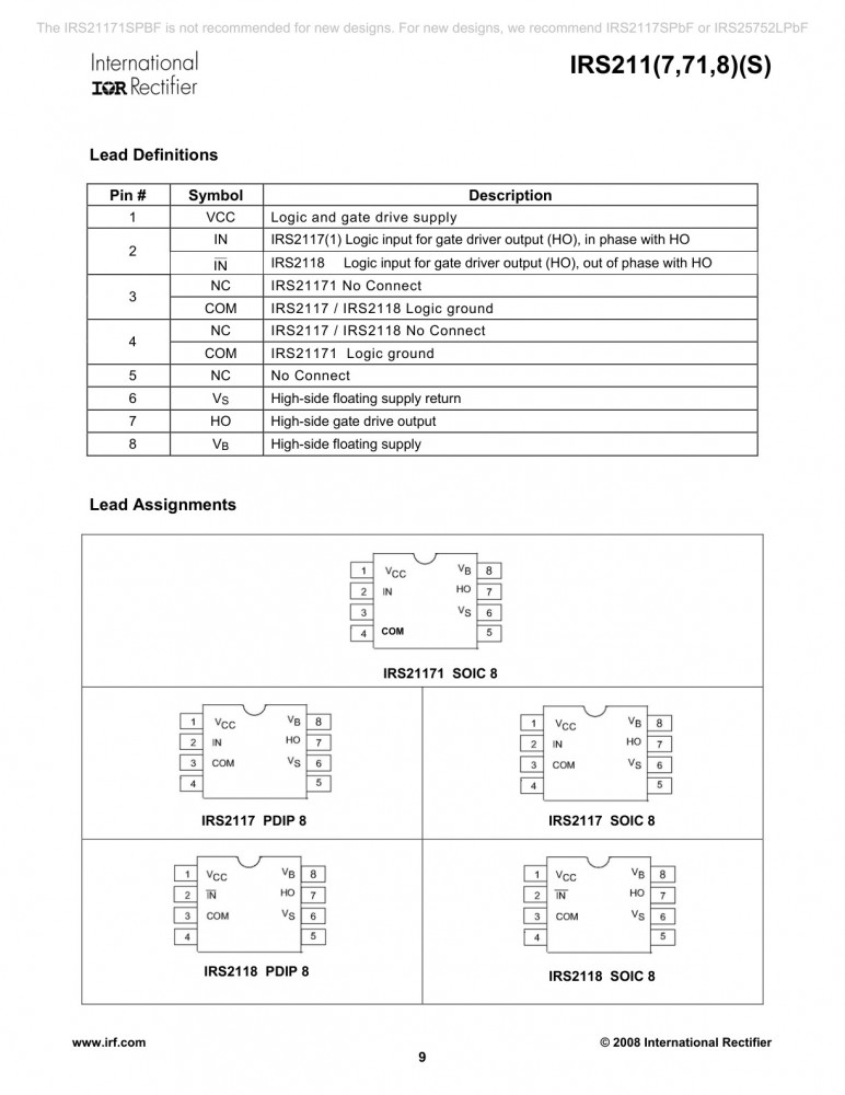 IRS2118 datasheet page 9