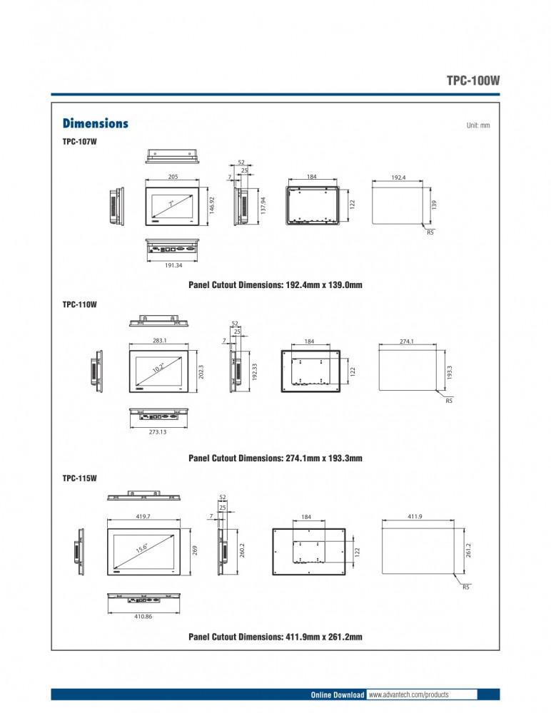 TPC-107W technical document, page 2