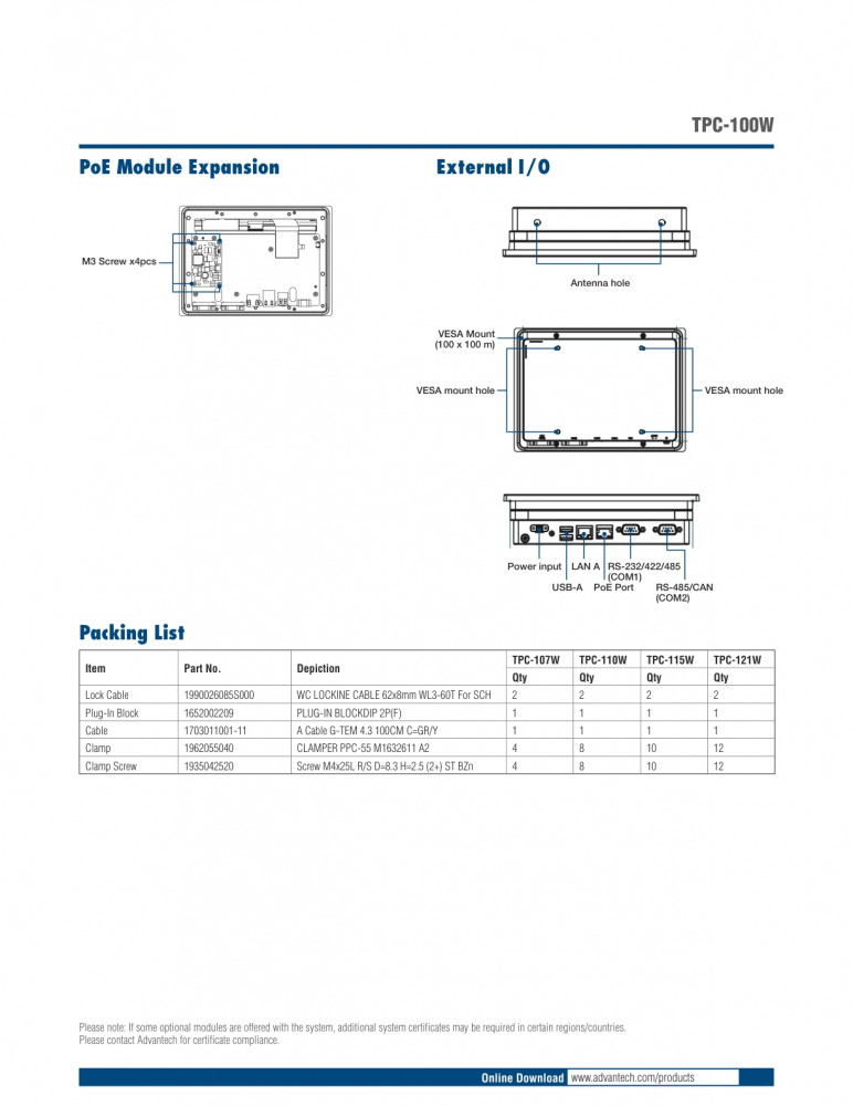 TPC-107W technical document, page 4