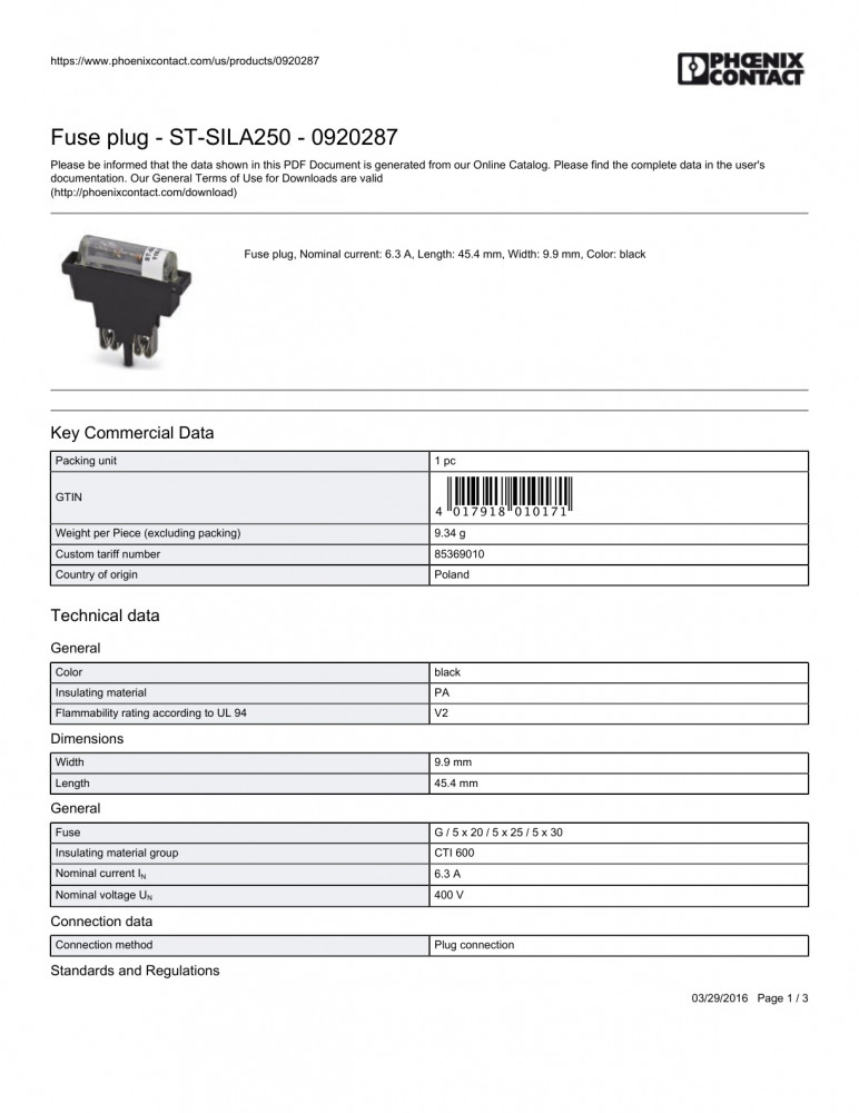 ST-SILA250 product document image, page 1