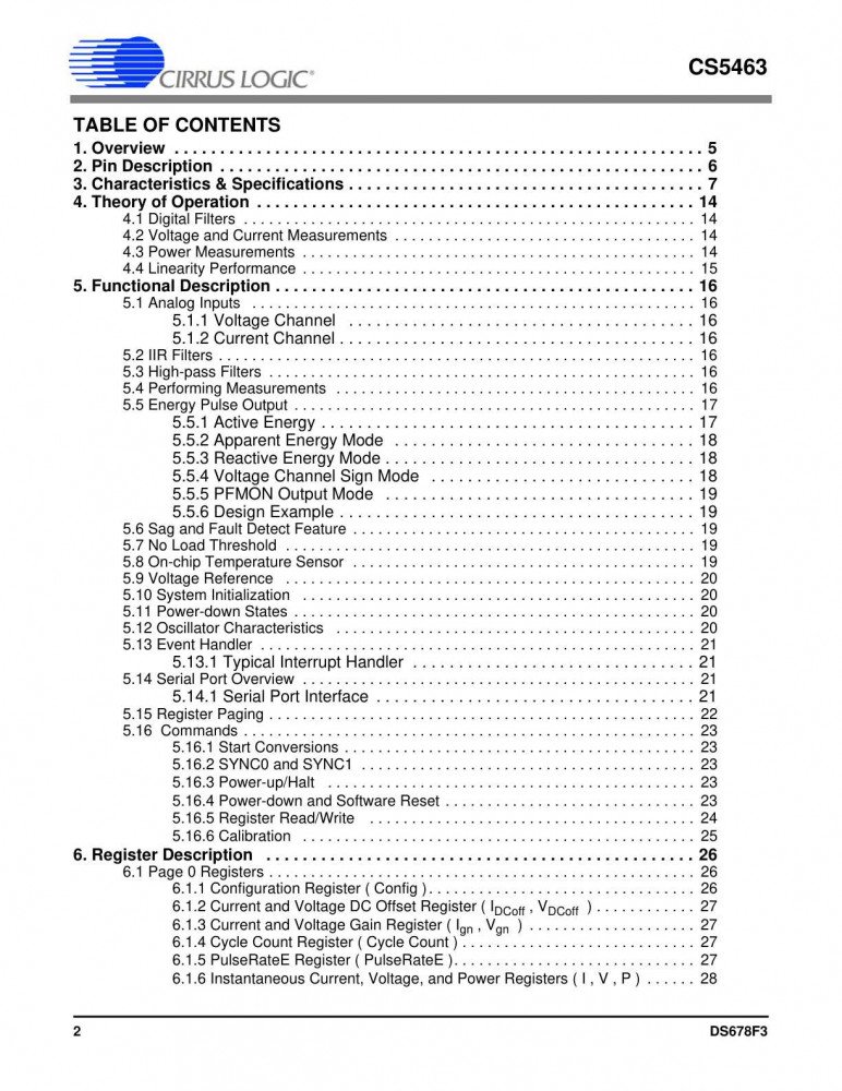 CS5463 datasheet page 2