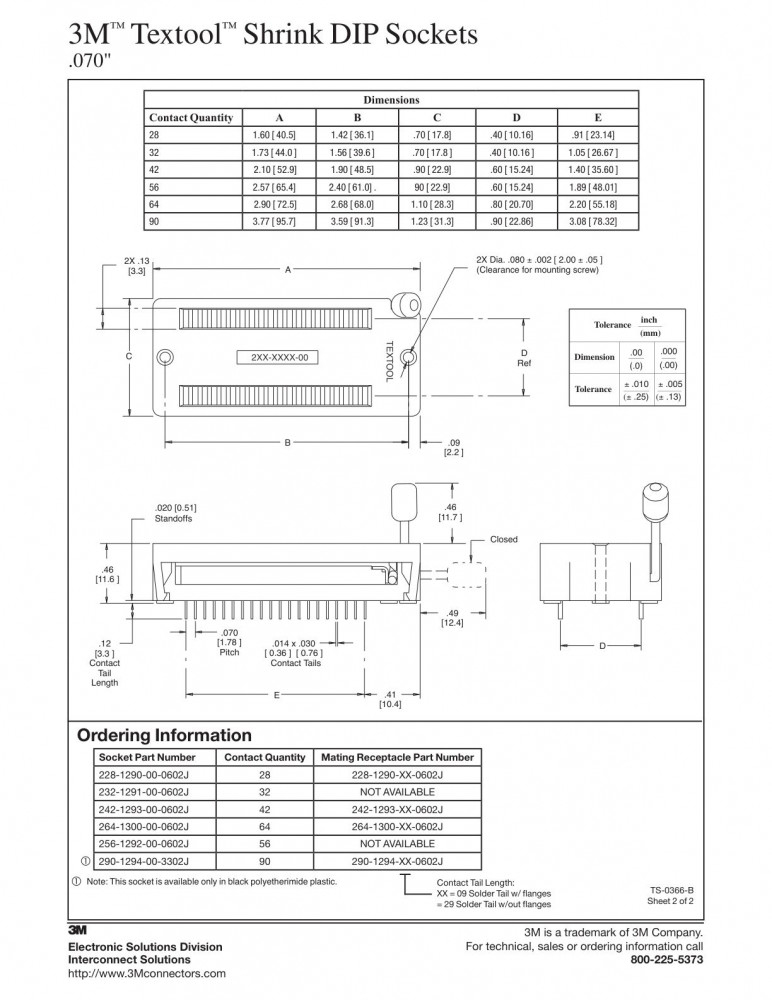 3M Textool TS-0366-B technical drawing page 2