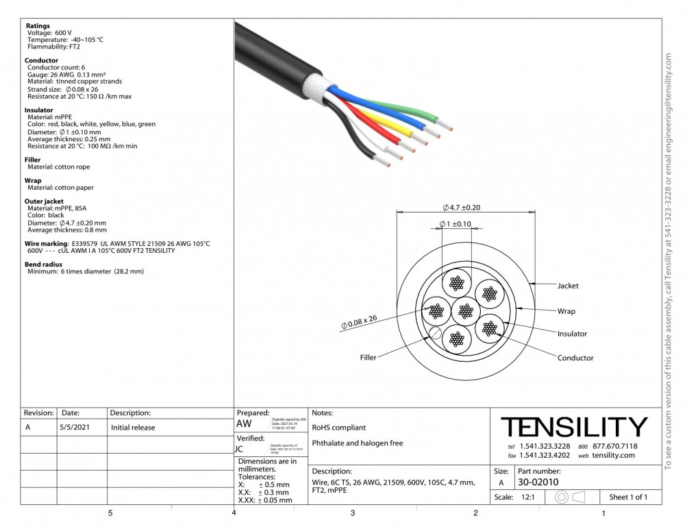 Tensility International 30-02010 product drawing