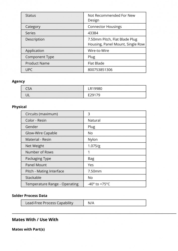 MOLEX 433841003 technical document image, page 2
