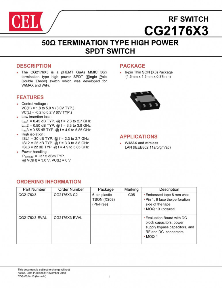 CG2176X3 datasheet page 1
