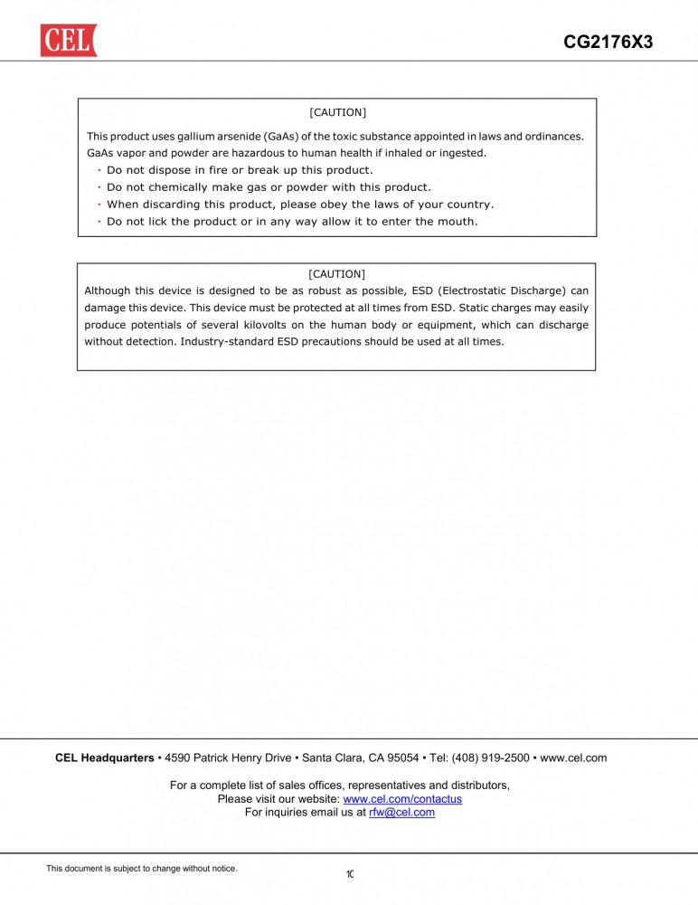 CG2176X3 datasheet page 10