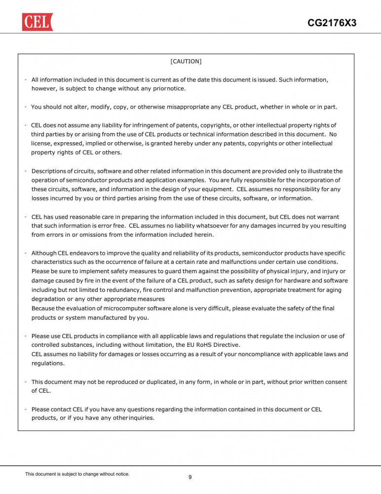 CG2176X3 datasheet page 9