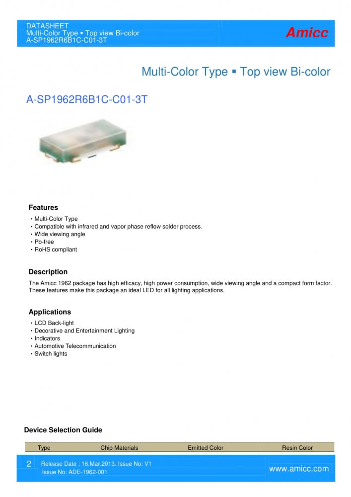 A-SP1962R6B1C-C01-3T datasheet page 2