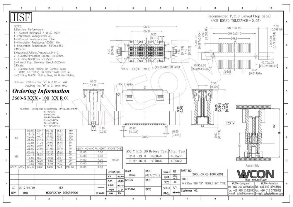 Wcon 3660-S020-100S1R01 technical document preview