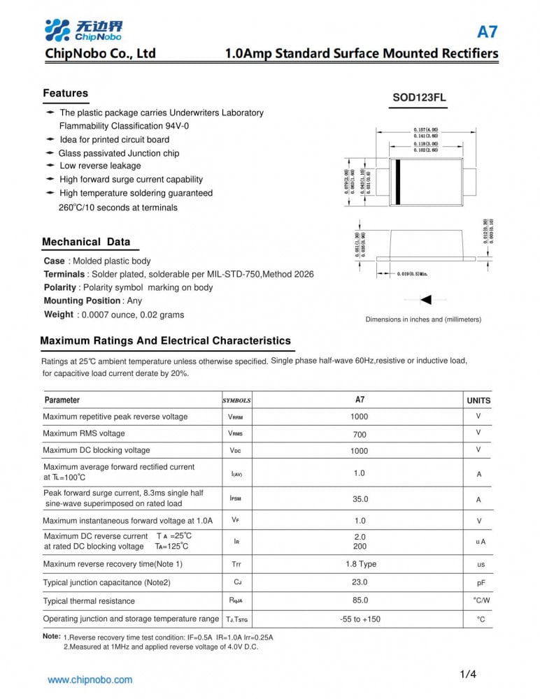 ChipNobo A7 datasheet page 1