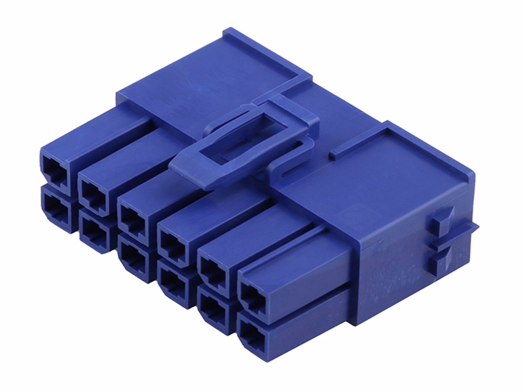 Mega-Fit ColorLock Tangless TPA-Capable Receptacle Housing, Dual Row, 8 Circuit, UL 94V-0, Glow-Wire Capable, Blue for sale