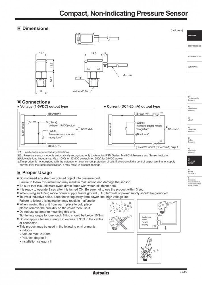 Autonics PSS-V01A-R1/8 technical document page 2