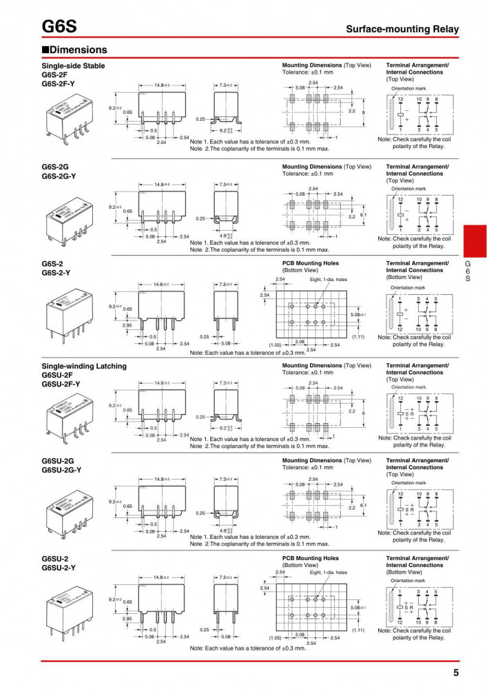 OMRON G6S relay datasheet page 5