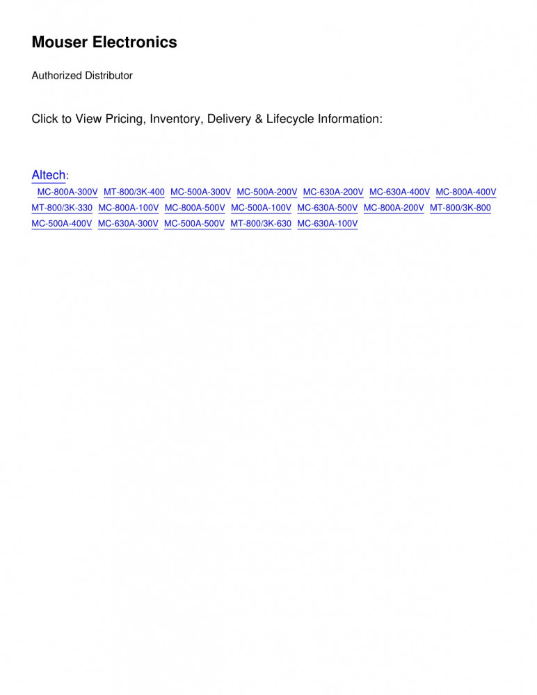 Altech product documentation page 2