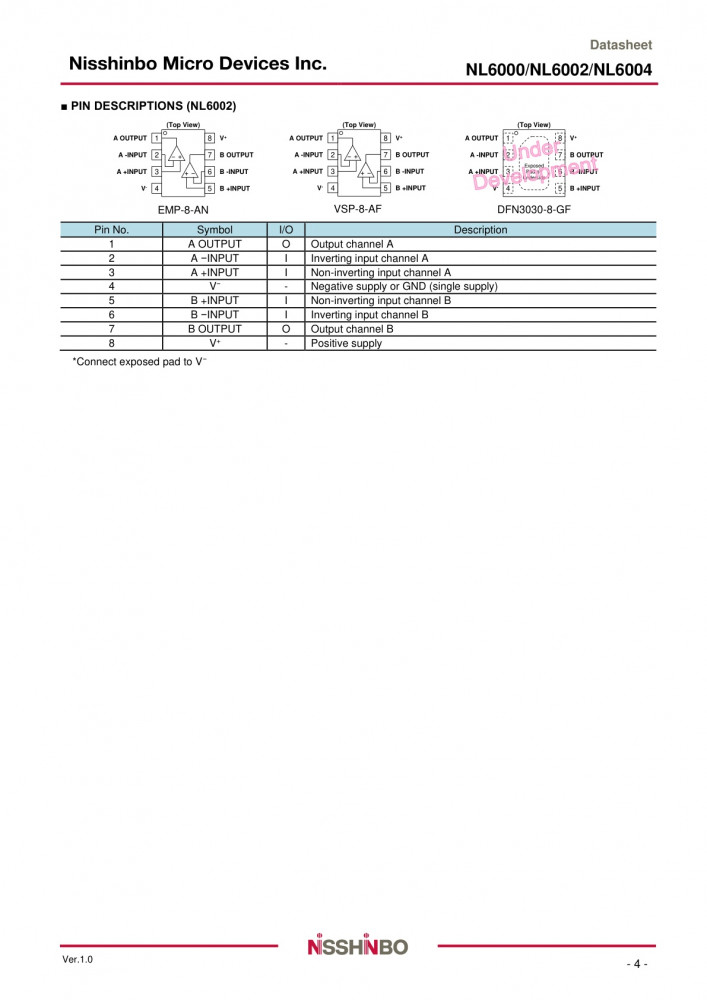 NL6002 datasheet page 4