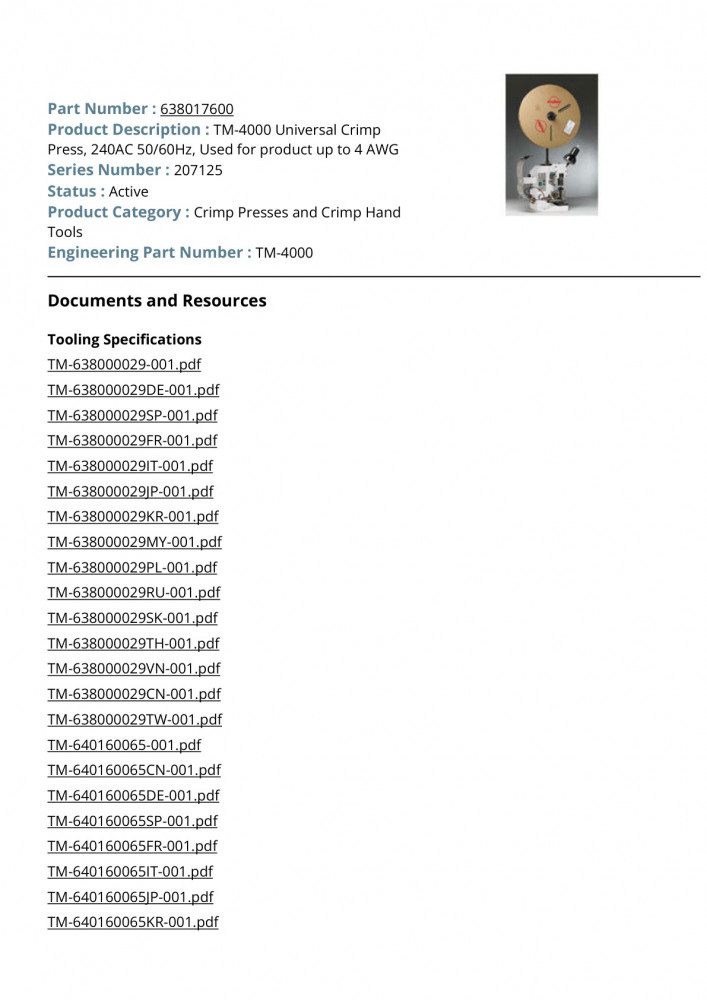 TM-4000 technical document preview, page 1