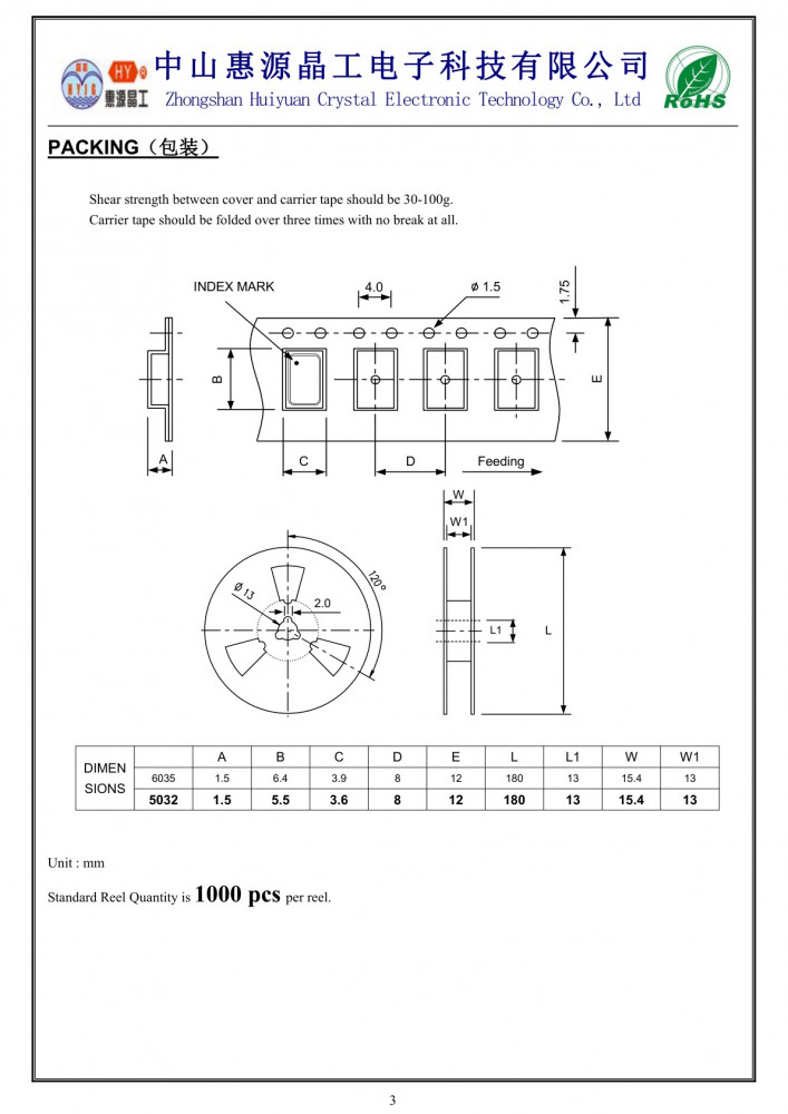 HY12MSMD5032TCOB1R10 technical document page 3