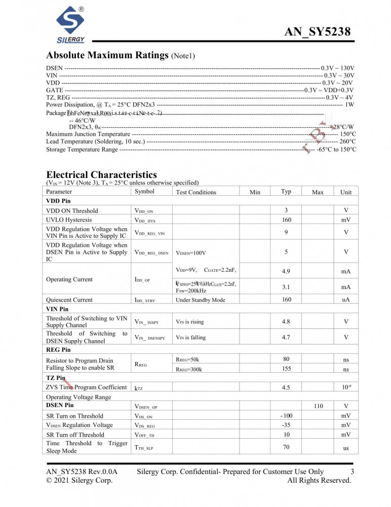 SY5238DGD datasheet page 3