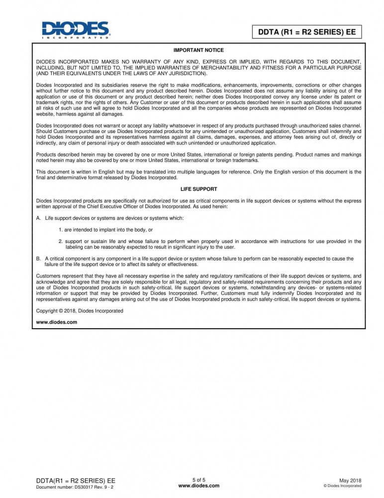 DDTA114EE-7-F technical document page 5
