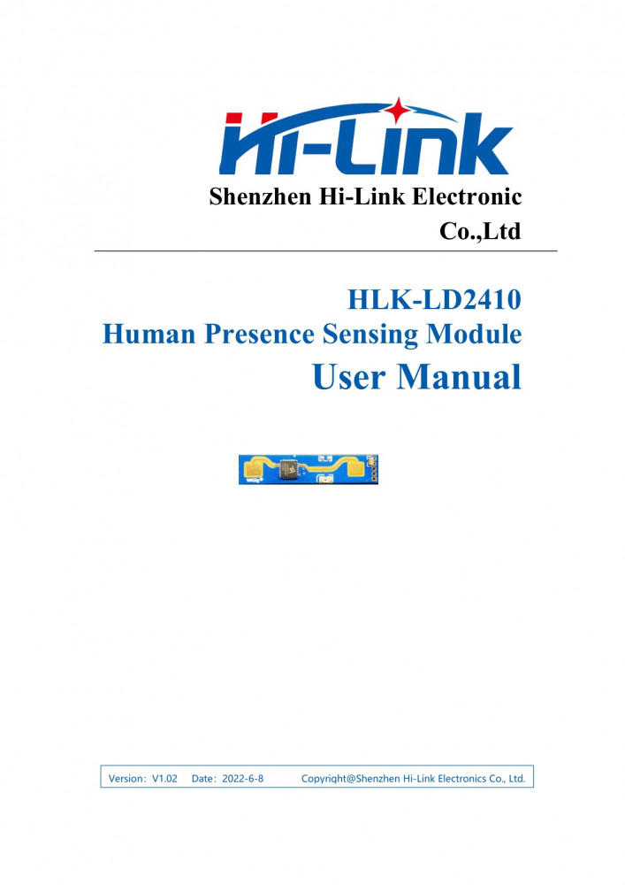 HLK-LD2410-P manual page 1