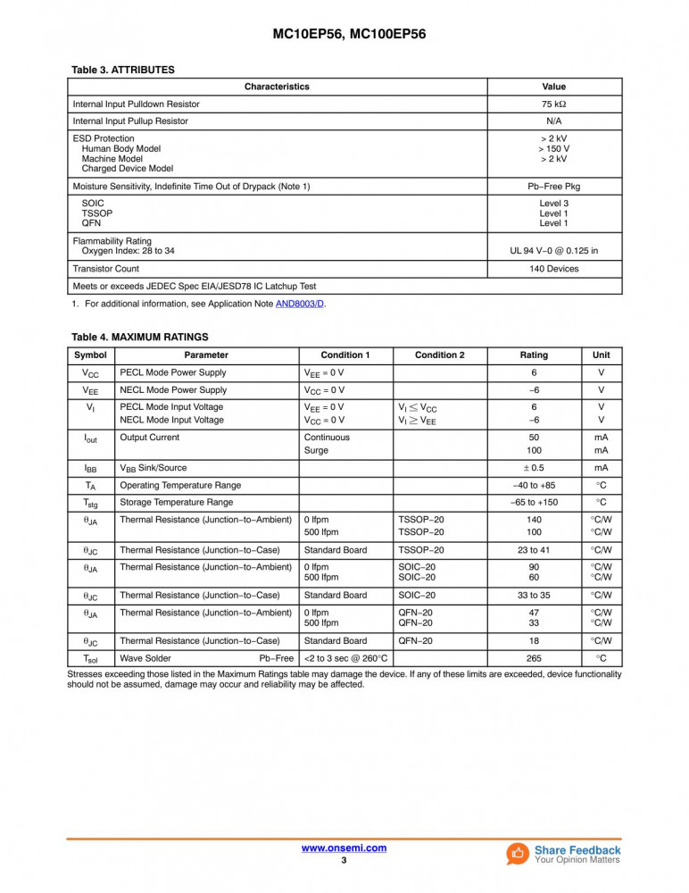 MC100EP56 technical document page 3