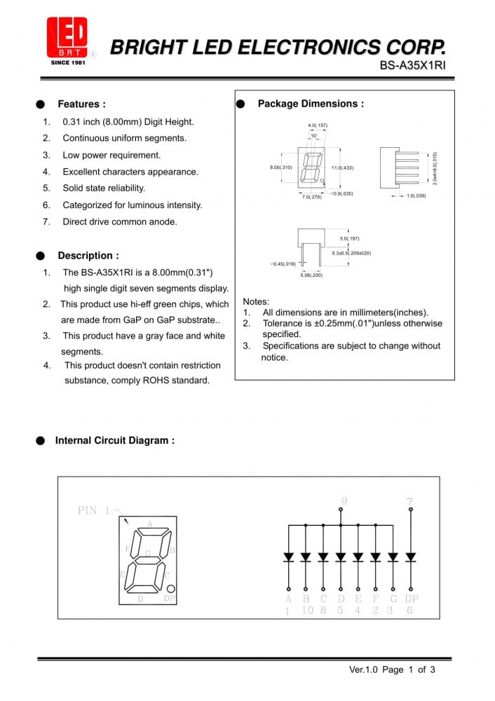 BS-A35X1RI datasheet image 1