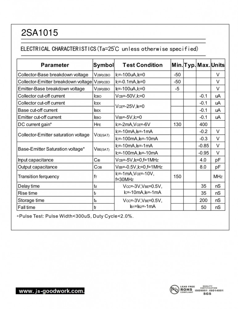 2SA1015 datasheet page 2